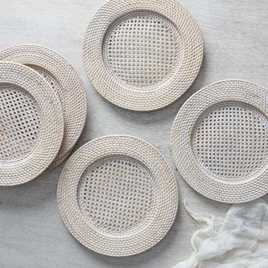 Rattan Whitewash Charger - Artisan Tableware Co. - Shop Tabletop Solutions